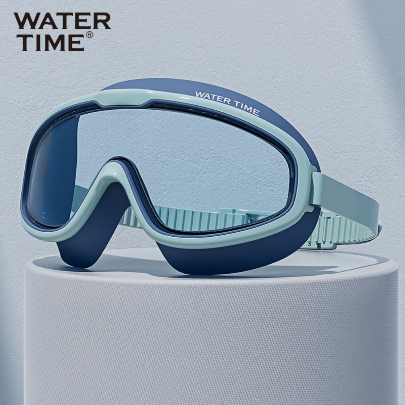 Очки для плавания WaterTime с большой оправой, водонепроницаемые и противотуманные очки для плавания для мужчин и женщин