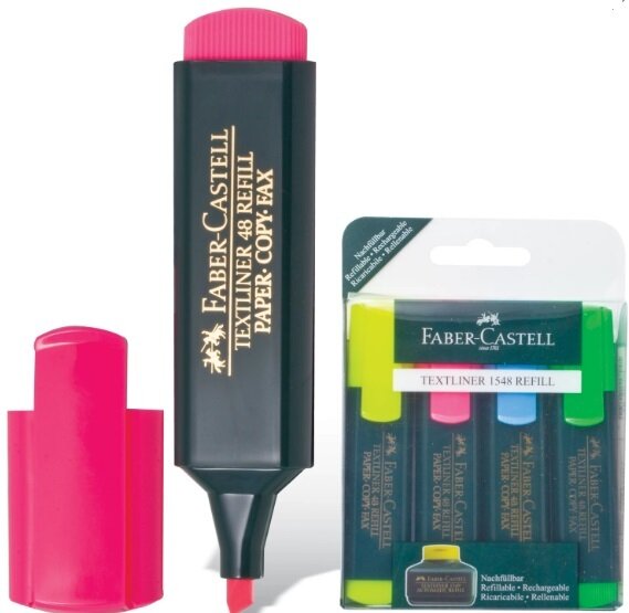 Набор текстовыделителей FABER-CASTELL 4 шт, Ассорти, "1548", линия 1-5 мм, 154804