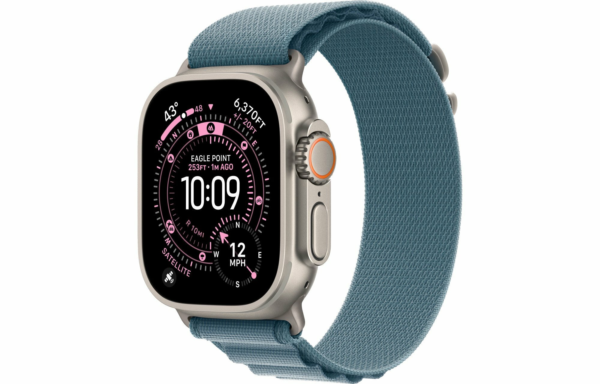 Умные часы Apple Watch Ultra 3 (2025) GPS + Cellular, 49 мм, Natural Titanium Case with Light Blue Alpine Loop M