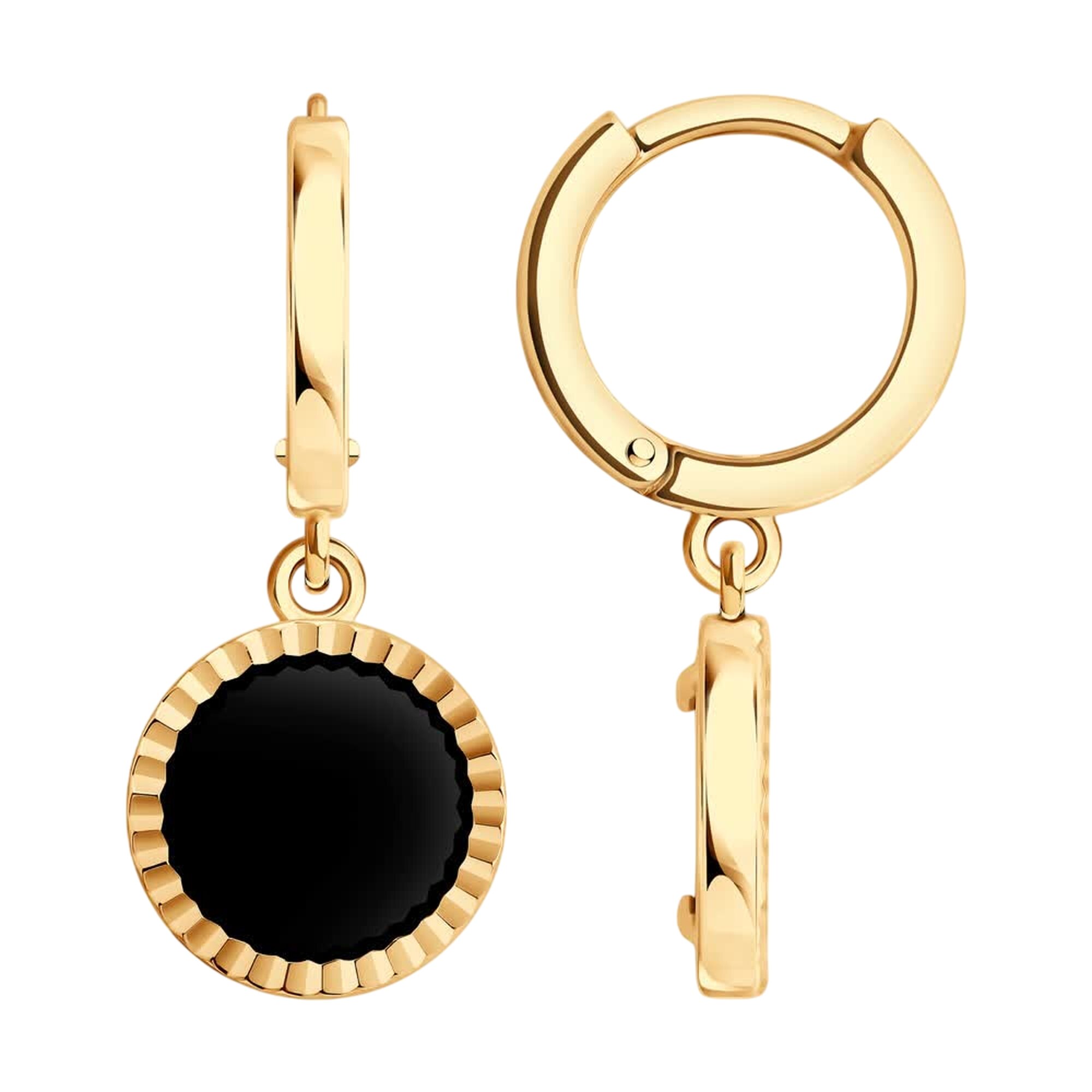 Серьги, красное золото, 585 проба, агат