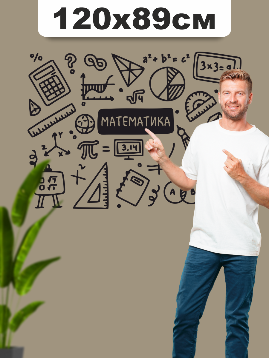Наклейка на стену школа математика
