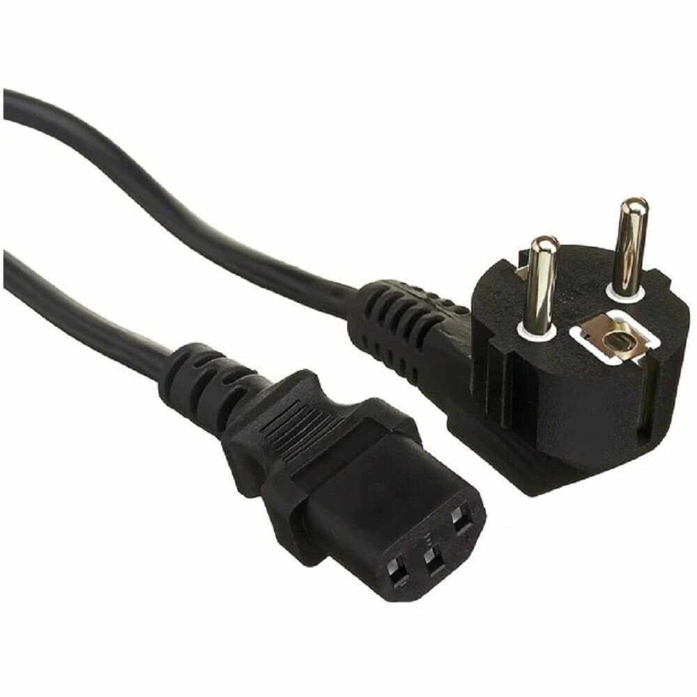 EXEGATE кабели EX297784RUS Кабель питания Power PC - 1,8P Евровилка угловая Schuko - >C13, VDE - 250V - 3 1.0mm2, медь, черный, 16A, 1.8м
