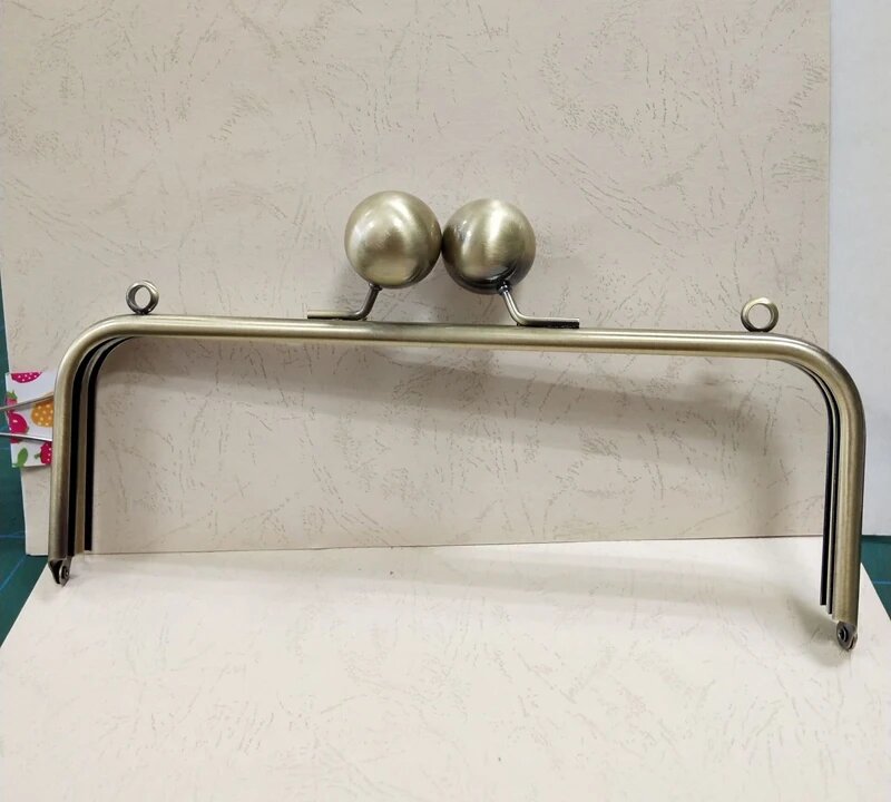 Металлическая рама для кошелька с большим шариком, вешалка с замком, ручные аксессуары, винтажная рама для кошелька, сумки «сделай сам», детали для сумок с застежкой, оптовая цена bronze