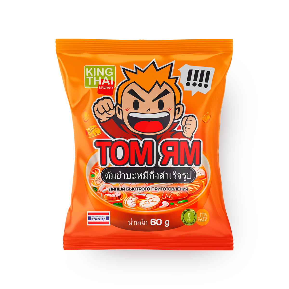 Лапша быстрого приготовления Kingthai Kitchen со вкусом сливочный Том ям