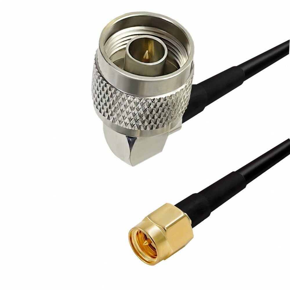 Кабельная сборка N-male УГЛ - SMA-male 10 м. Кабель 5D-FB CCA