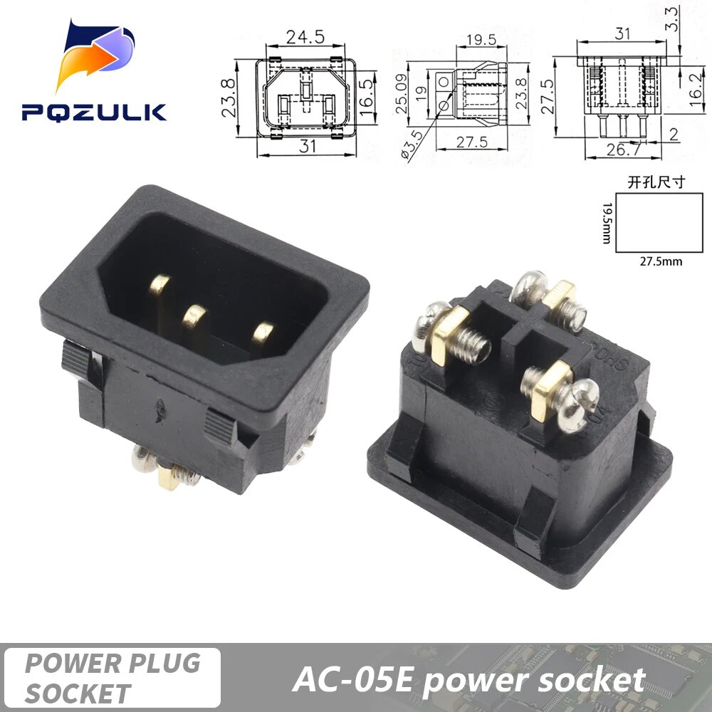 IEC320 10A 250V Black Male female docking Plug Connector Rewireable C13 C14 Plug Rewirable Power Konektor 2/3/4/5/6Pin AC Socket