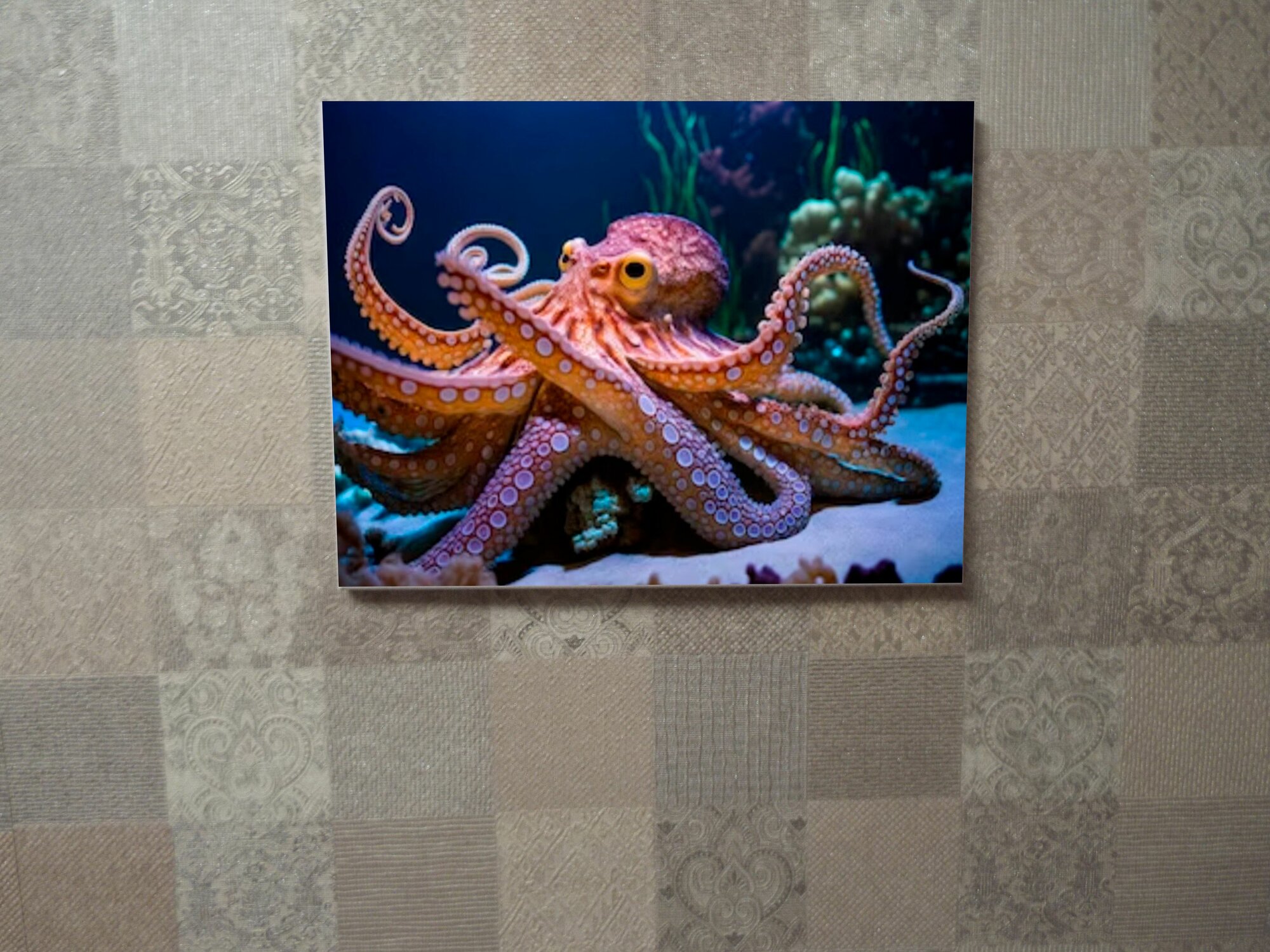 Картина на холсте, на деревянном каркасе. "Осьминог." 40 х 30 см.