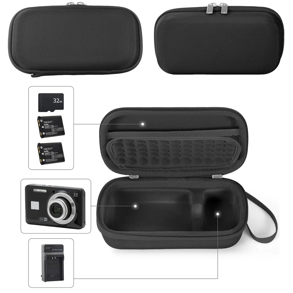 Чехол для цифровой камеры KODAK PIXPRO FZ45/FZ55 из эластичного EVA с сетчатым карманом и мягкой подкладкой