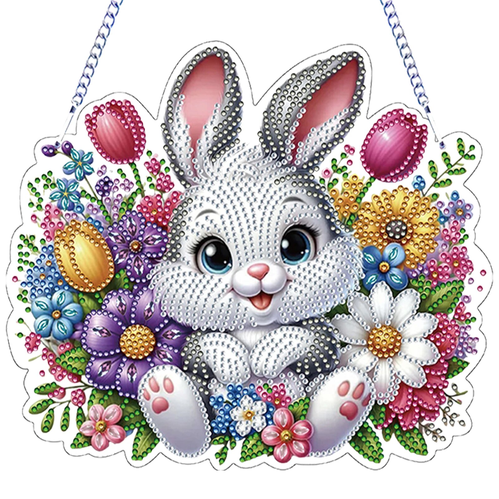 Алмазная мозаика подвеска Пасхальная Easter Egg Bunny 2