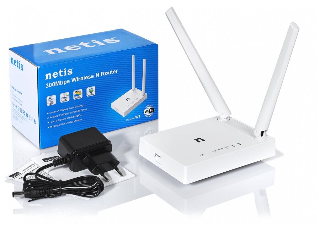 Роутер беспроводной Netis W1 N300 10/100BASE-TX/Wi-Fi белый