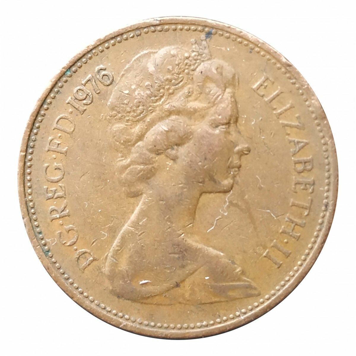 2 новых пенса 1976 Великобритания из оборота