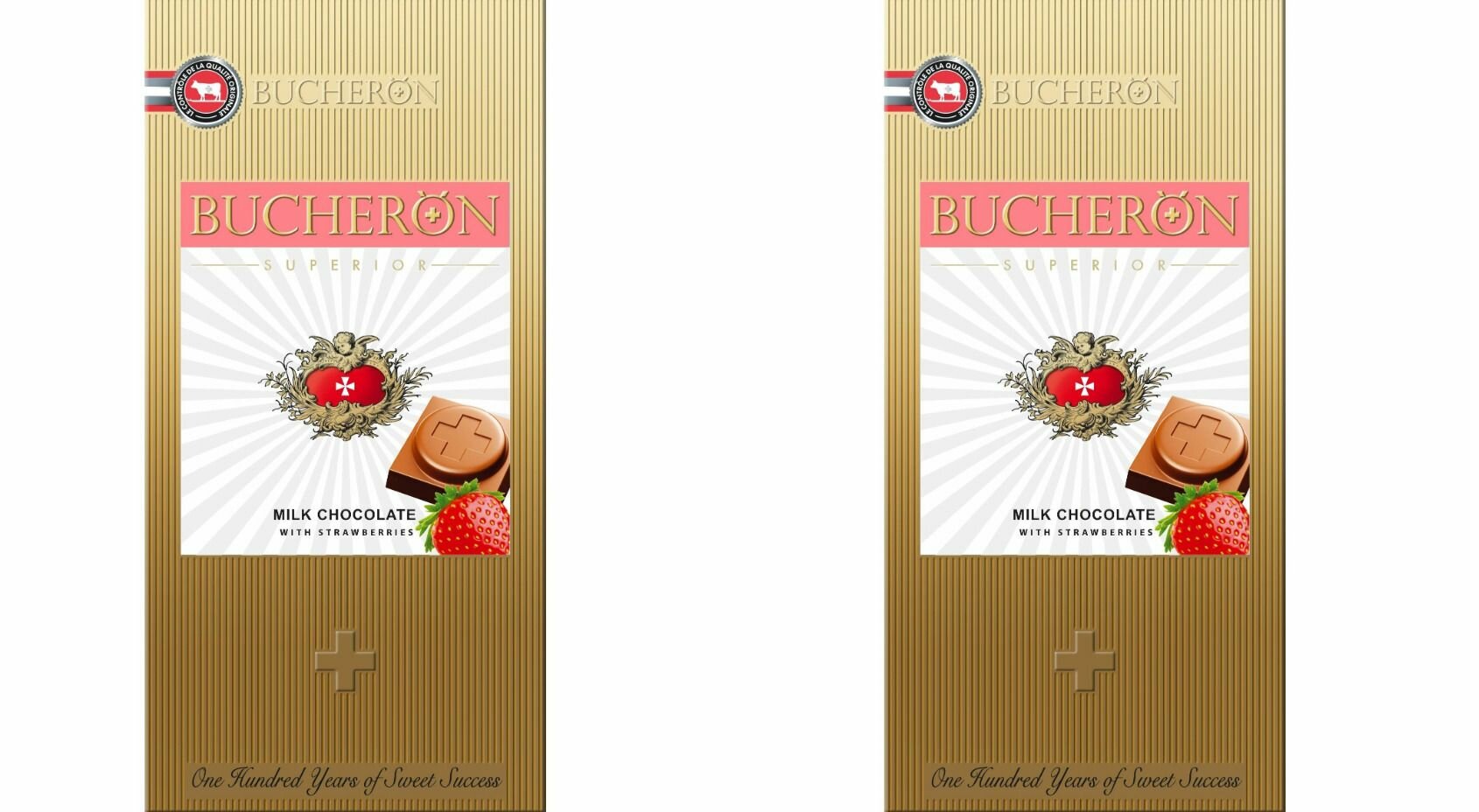 Bucheron шоколад Молочный с клубникой,100 г, 2 шт