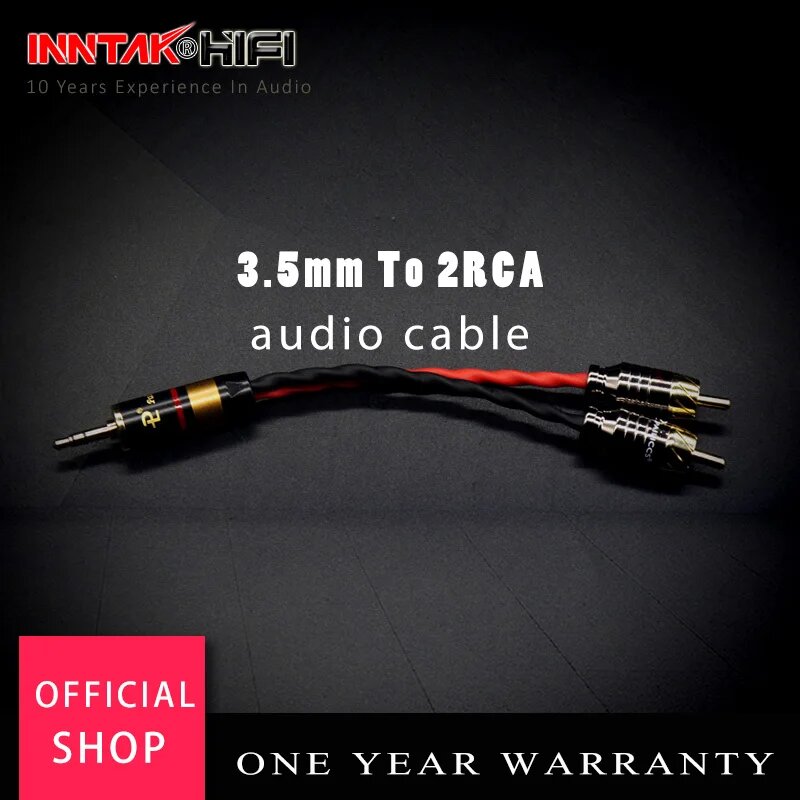 Аудиокабель 3,5 мм на 2 RCA INNTAKHIFI 10/15/20 см 15cm