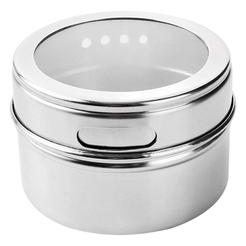 Магнитная банка для приправ, нержавеющая сталь, 4 упаковки