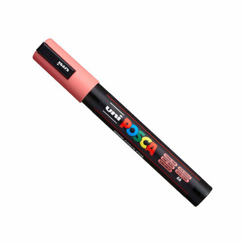 Маркер POSCA PC-5M, кораллово-розовый, 1.8 - 2.5 мм, пулевидныйнаконечник (номер цвета 66)
