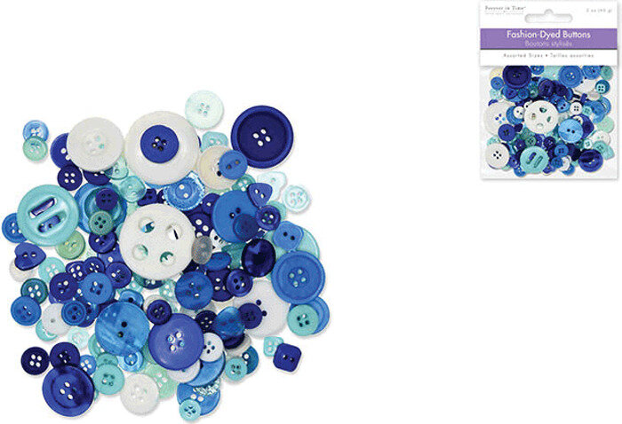 Набор пуговиц ассорти "Оттенки синего" (60 гр.)