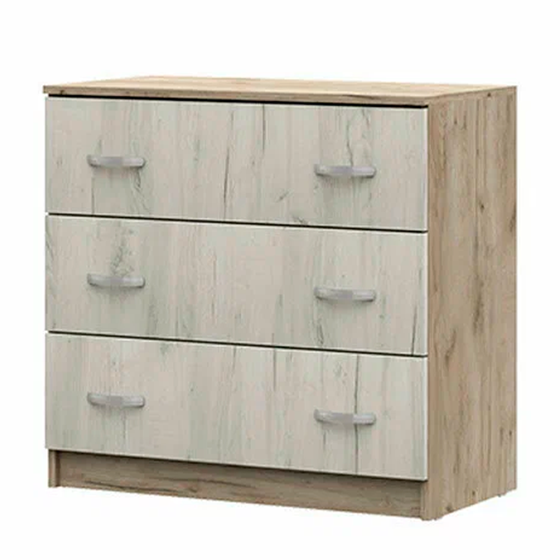Комод с ящиками КМ 551М Бассо (800х766х414 мм), дуб крафт серый/дуб крафт белый