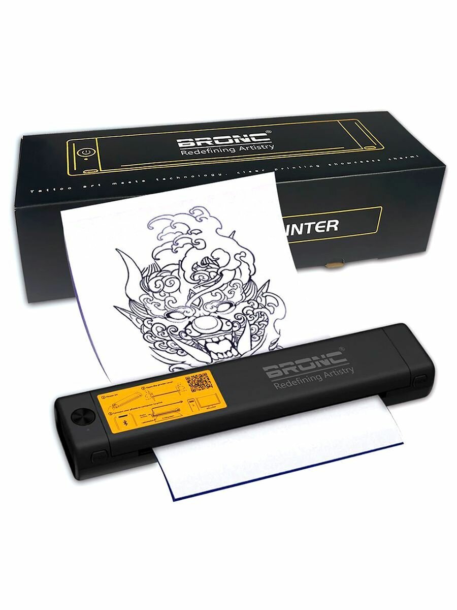 Портативный трансферный тату принтер BRONC Inkless Thermal Printer