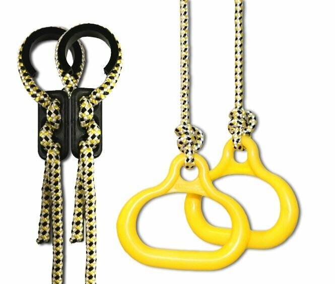 Гимнастические кольца Kampfer, пластик, нагрузка до 100кг, желтые