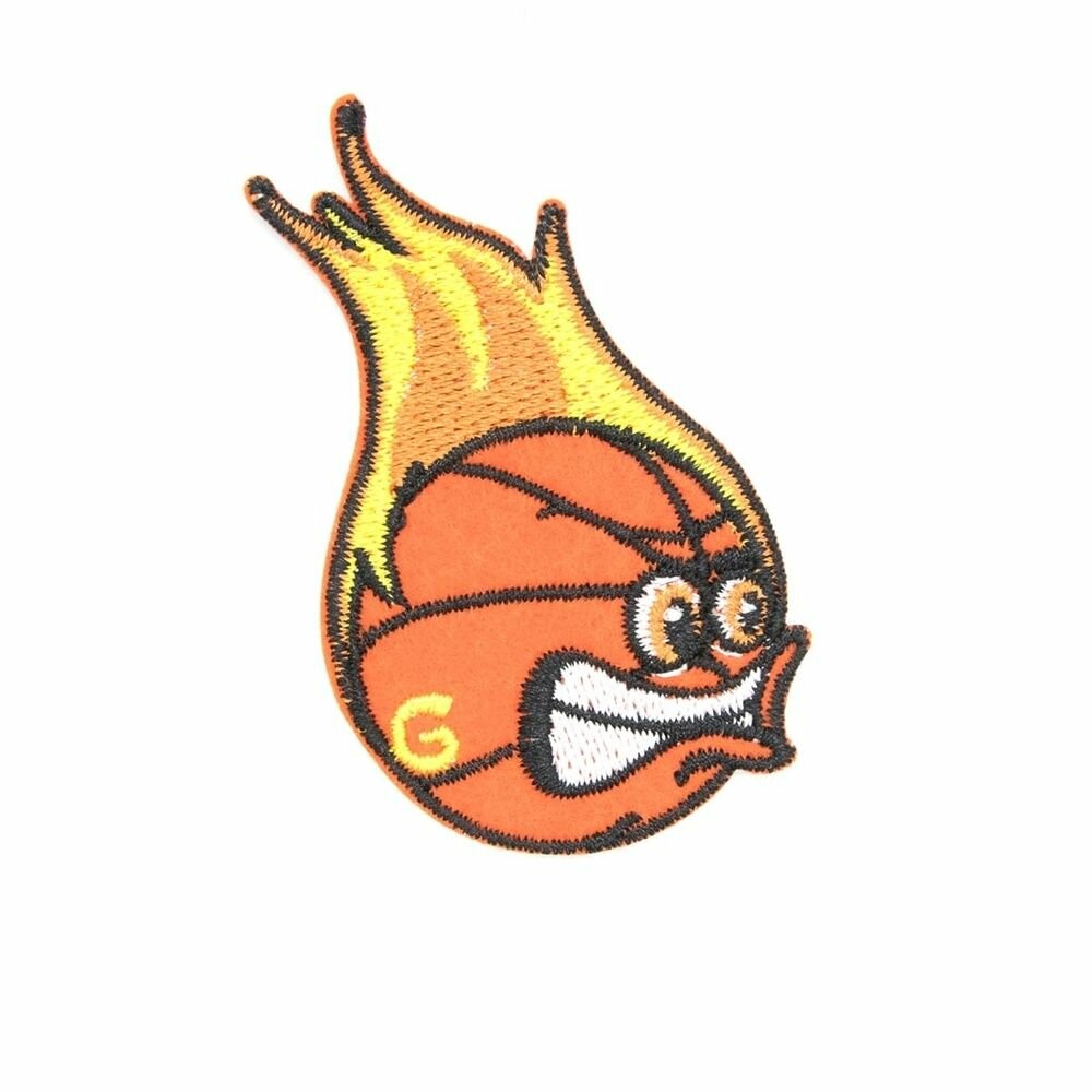 Термоаппликация Hobby&Pro Баскетбольный мяч, быстрый как огонь, 4х6,4 см, 1 шт