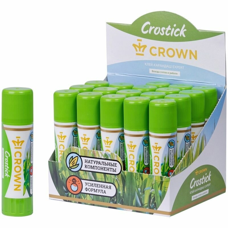 Клей-карандаш Crown "Expert", 22 г, ПВП (CG-220)