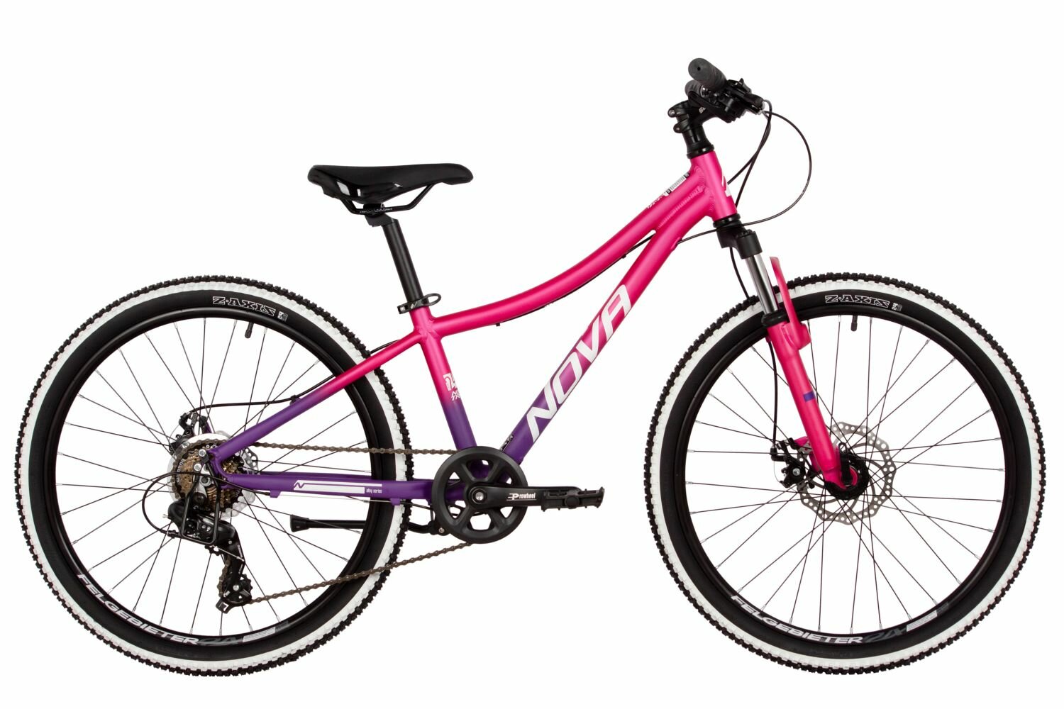 Велосипед Novatrack Katrina 7. D 24 (2025), алюминиевая рама, размер, 12", на рост 130-155 см, Пурпурный-фиолетовый