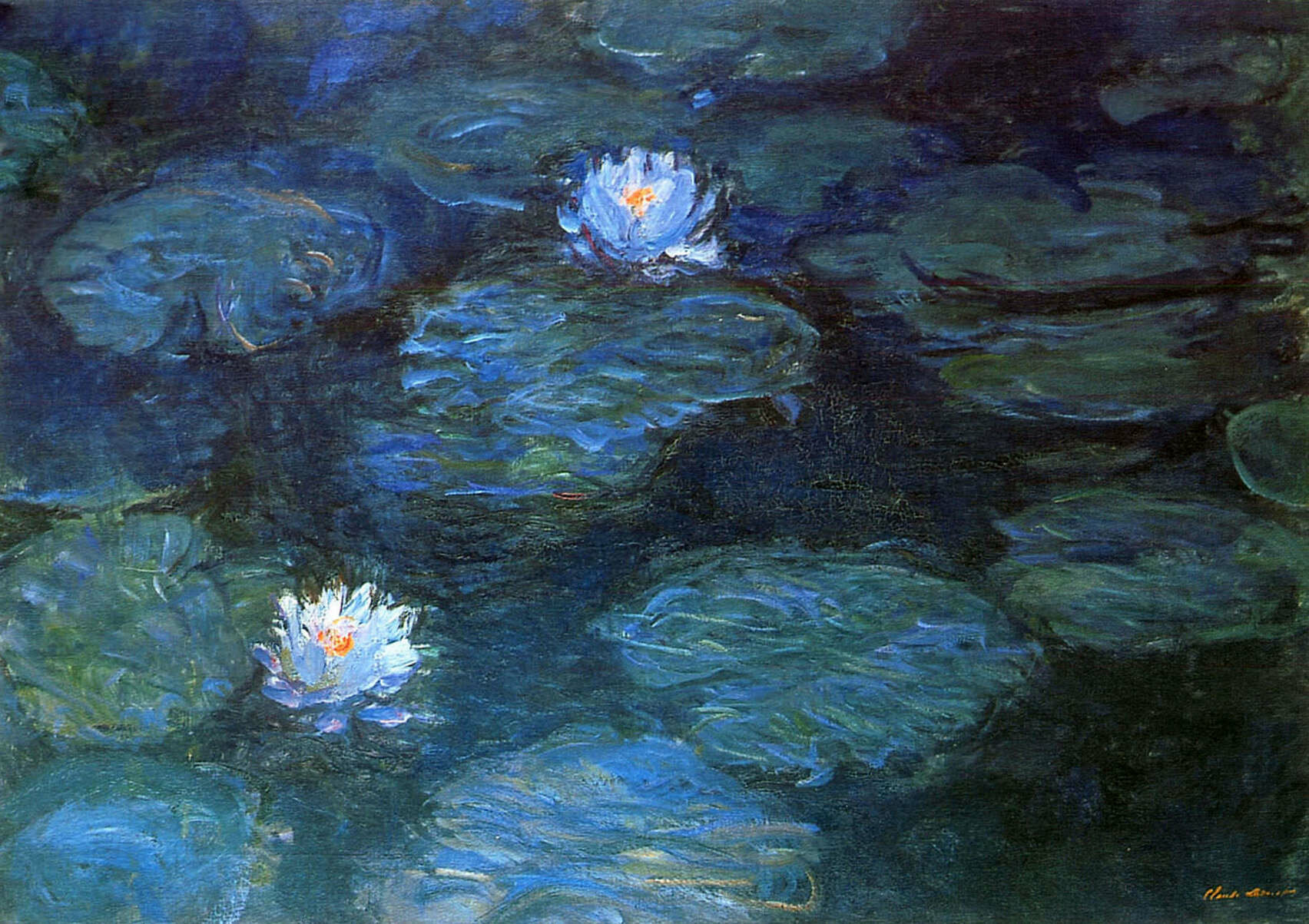 Картина Клода Моне Водяные лилии, 1897-99 60х42 см.