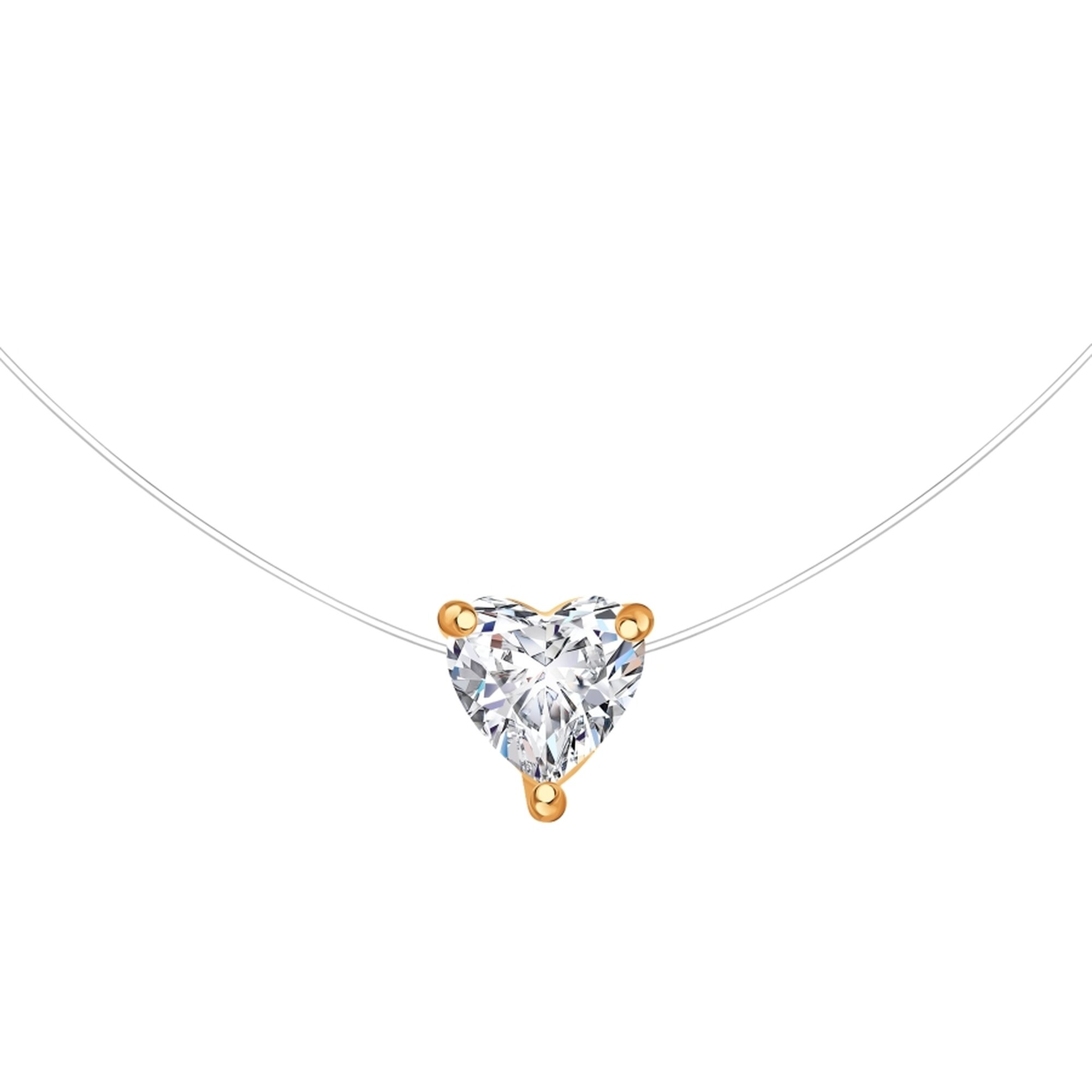 Колье, красное золото, 585 проба, фианит