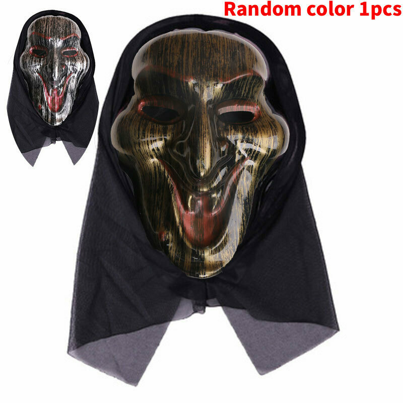 Маска хэллоуин ужасов для костюма на вечеринку с пластиковыми лицами призрака и вампира для косплей мероприятий волшебник