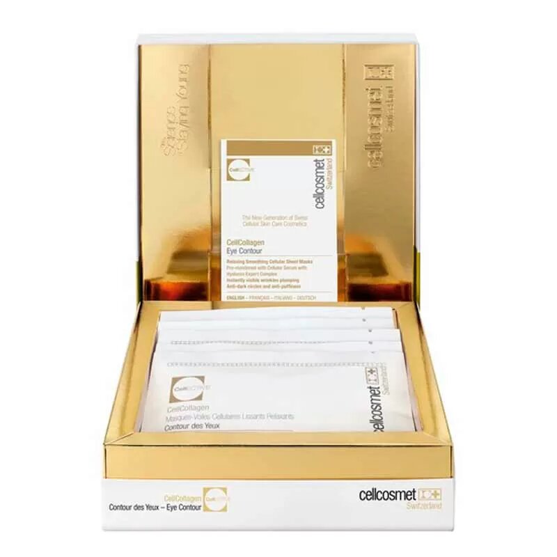 Cellcosmet & Cellmen Cellcollagen Eye Contour Mask Клеточные маски-вуали для кожи вокруг глаз 5 х 2 шт