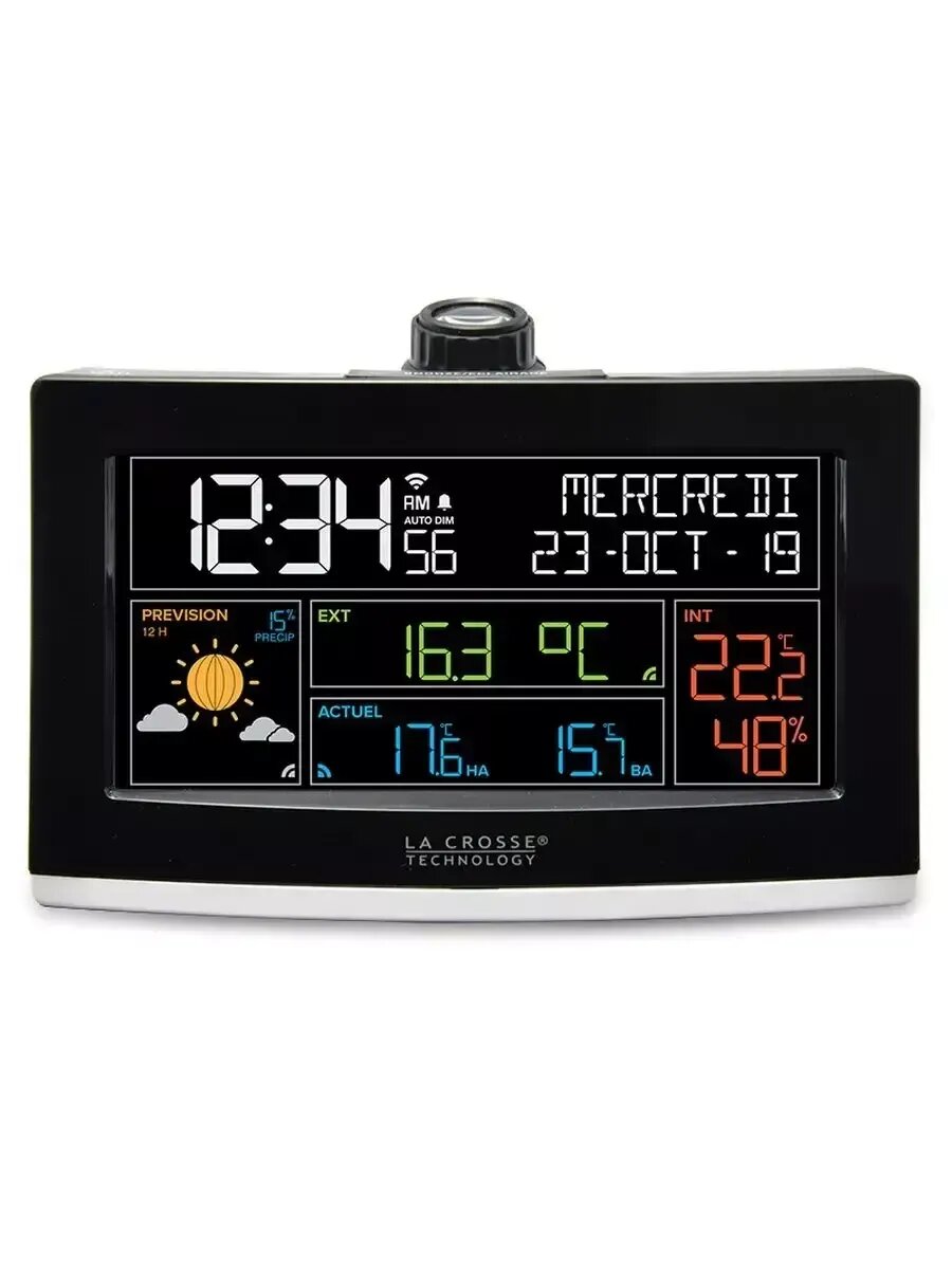 Погодная станция LaCrosse WS6837 Black с цветным экраном и проектором