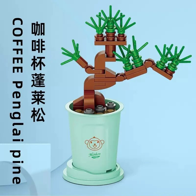Мини-конструктор Coffee Penglai Pine, зеленый, 8814-9-no box