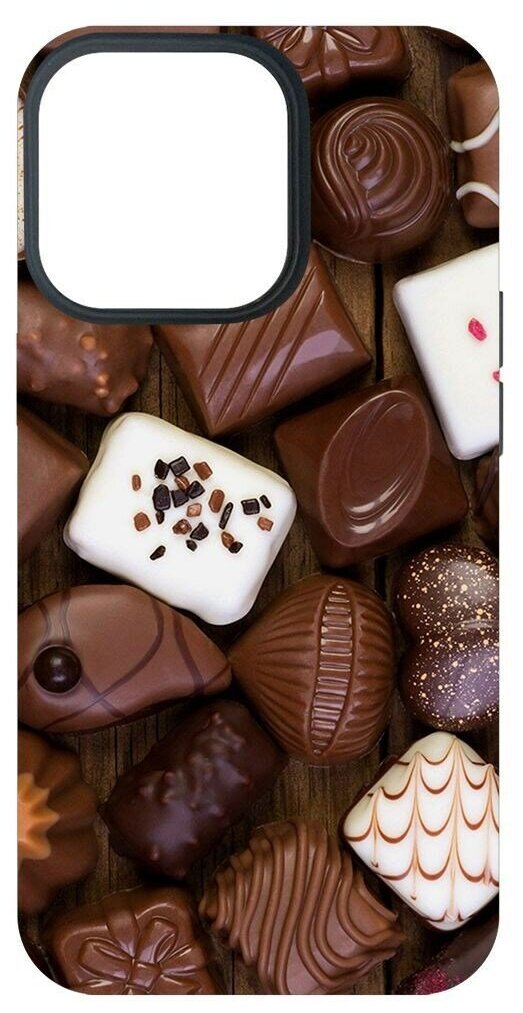 Чехол-накладка Krutoff Софт Кейс Конфеты для iPhone 13 Pro черный