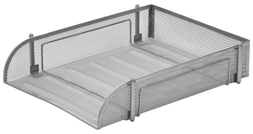 Лоток для бумаг горизонтальный Attache (металлическая сетка, высота 70 мм, серебро) 383298