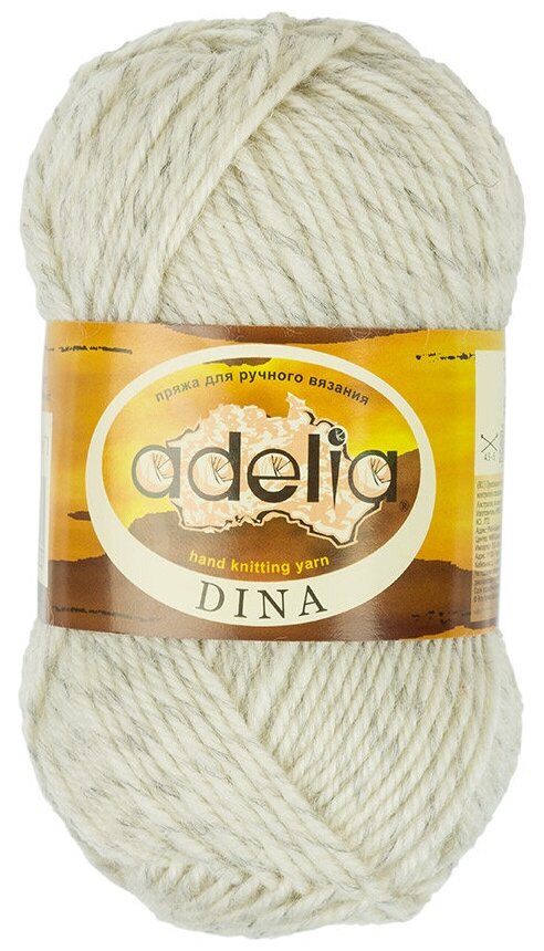 Пряжа ADELIA "DINA" 100% шерсть 50 г 100 м №71 белый