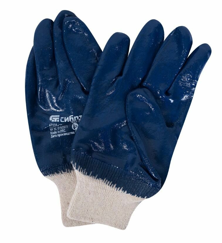 Перчатки хлопчатобумажные обливные Сибртех размер 8 / М