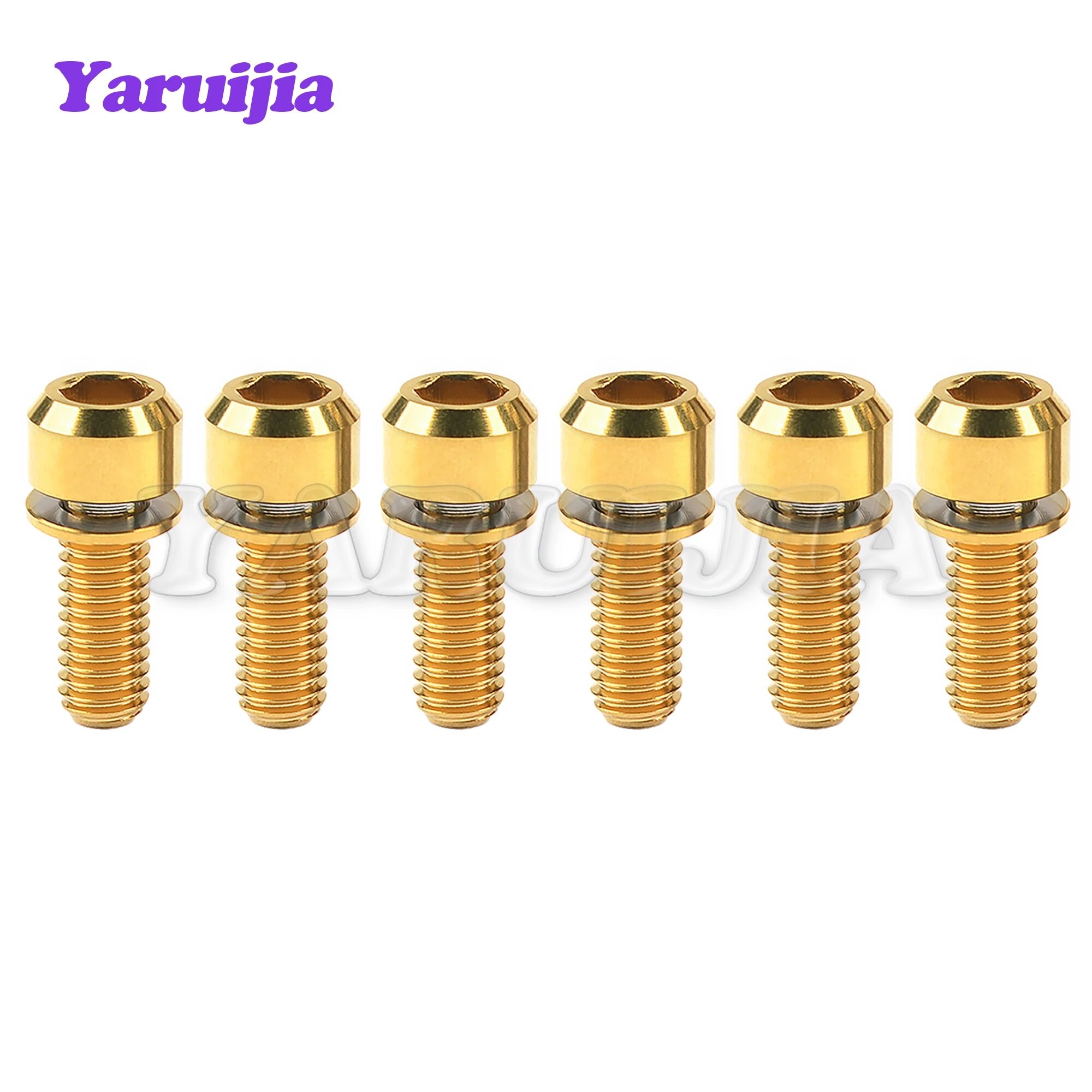Титановые болты Yaruijia для дискового тормоза 6 шт. M5, Gold, 20mm