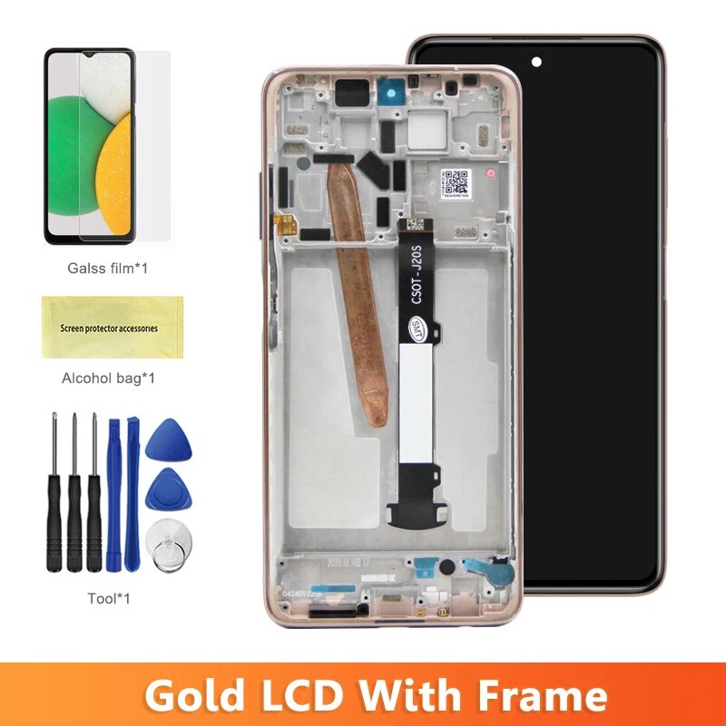 6,67-дюймовый протестированный экран Poco X3 Pro, для Xiaomi Poco X3, ЖК-дисплей с Gold With Frame