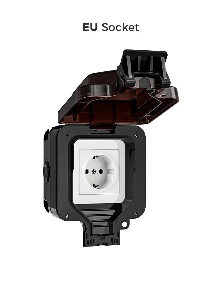 Водонепроницаемая розетка Avoir IP66 черная EU socket