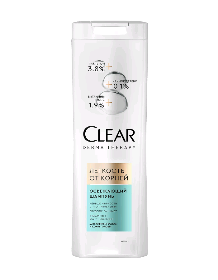 Clear Derma Therapy - Легкость От Корней Освежающий шампунь для жирных волос и кожи головы 380 мл.