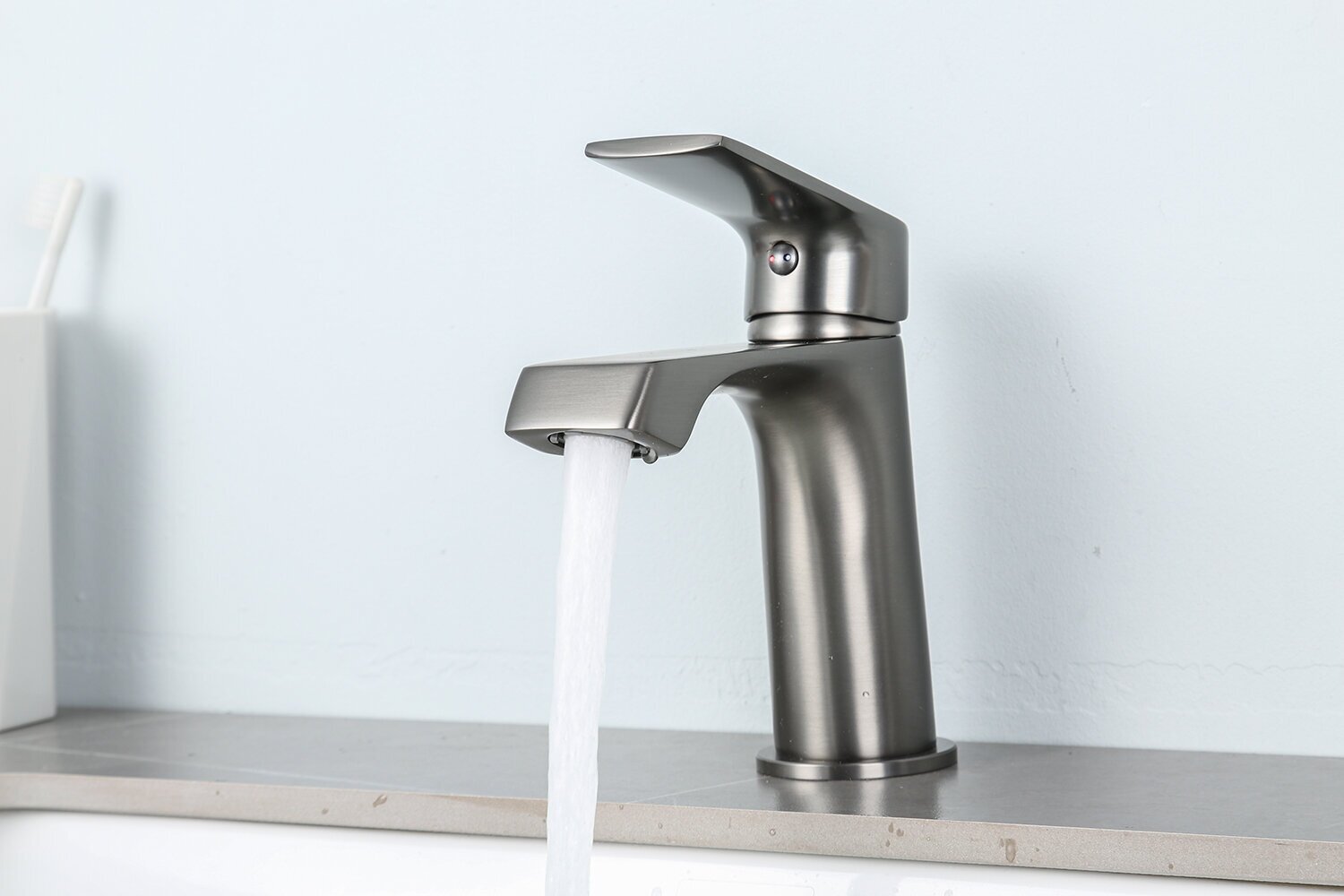 Смеситель для раковины умывальника в ванну / ванную Frap F1071-9, оружейная сталь