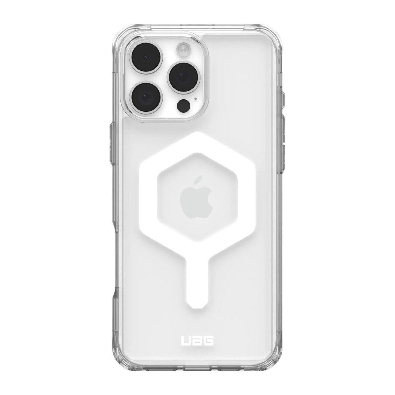 Защитный гибридный чехол с поддержкой MagSafe UAG Plyo для iPhone 16 Pro Max («Прозрачный лёд»/Белый | Ice/White)