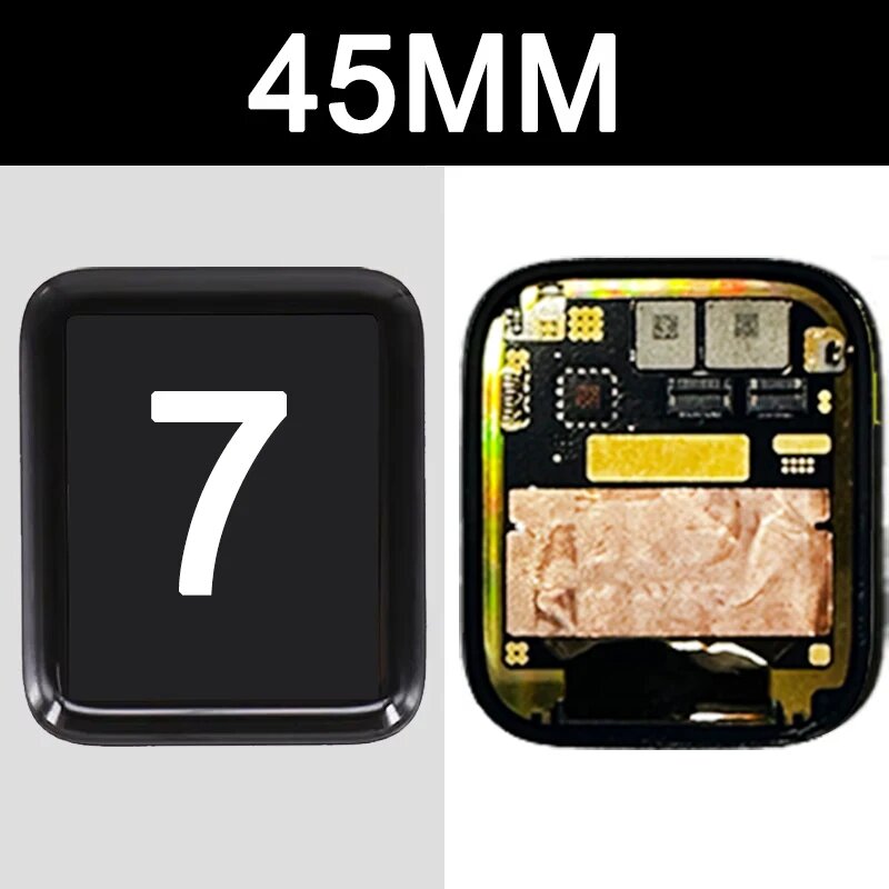 Замена OLED iWatch для Apple Watch Series 1, 2, 3, 4, 5, 6, 7, 8 SE SE2, 38/42/40/44/41/45 мм, дигитайзер ЖК-дисплея в сборе S7 45MM LCD