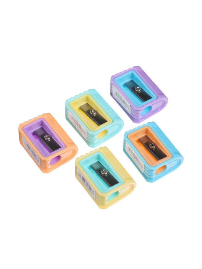 Набор точилок «Пастель», 5 штук, ребристая, микс