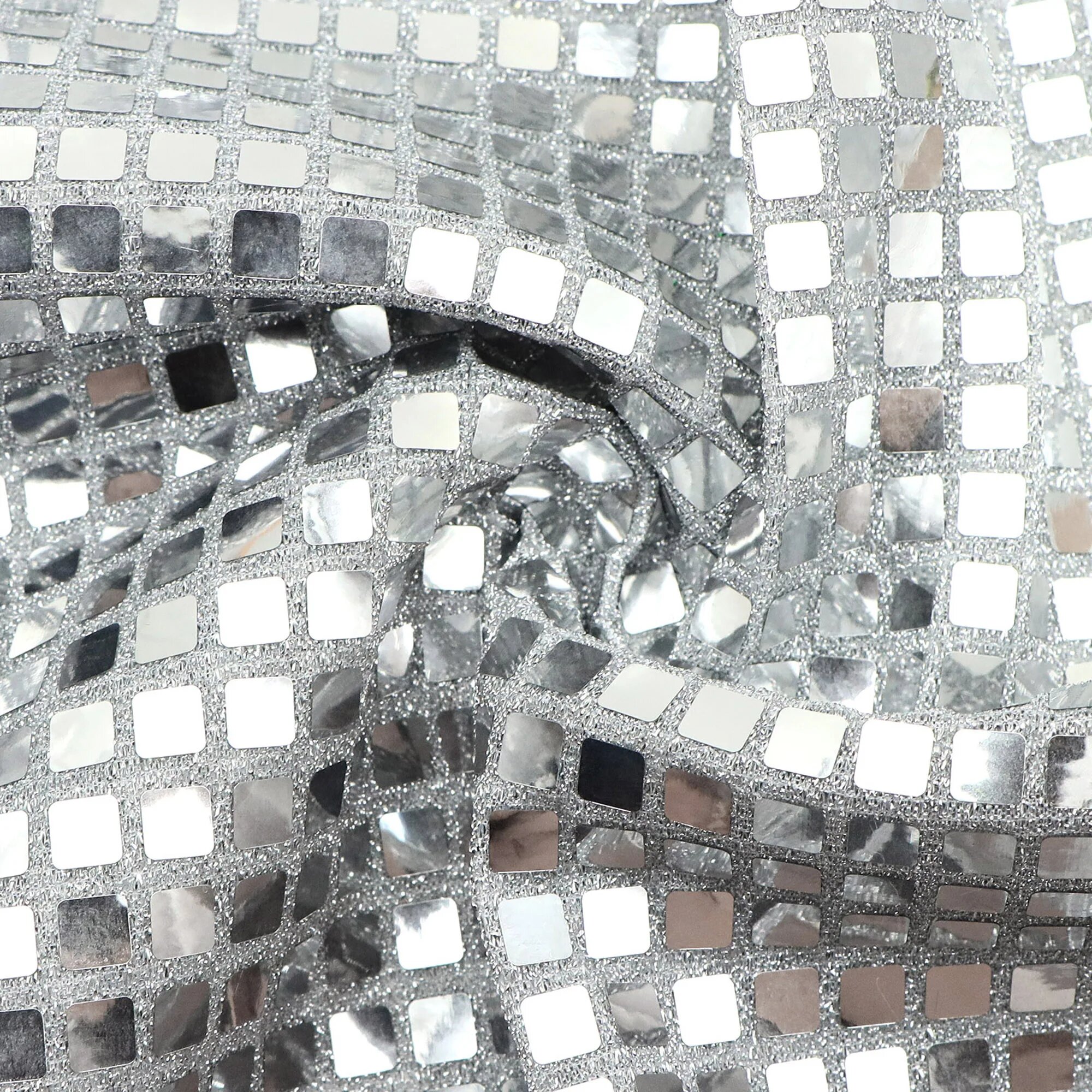 Металлизированная парчовая ткань с блестками 50x150 см Серебряный, 1276773004