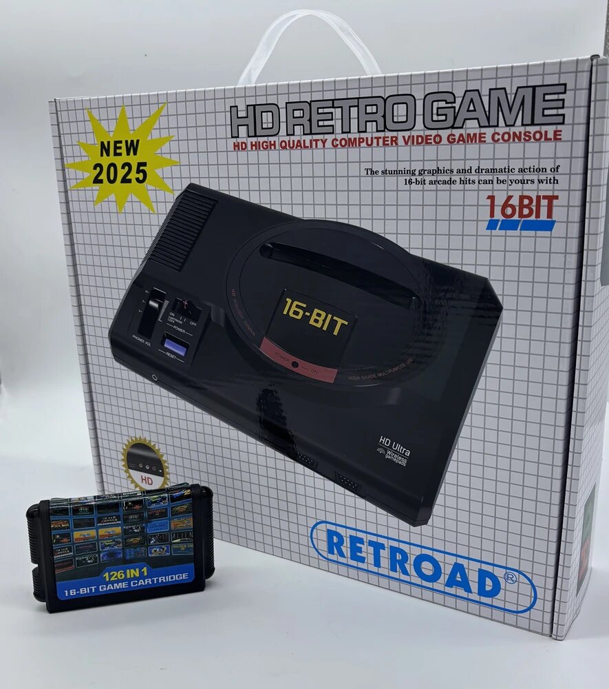 RETROAD 16BIT Ретро Консоль, 170 игр, Черный