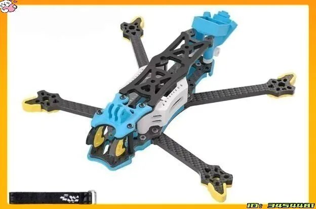 Карбоновая рама Серия EVA5 DC для FPV дрона, синяя, матовая, легкая, прочная