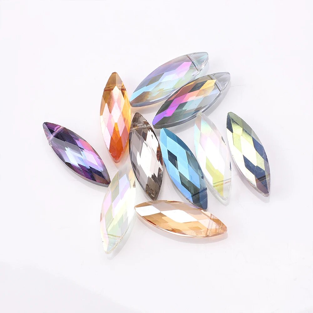 Австрийские стеклянные овальные бусины Kingshine 10х30 мм random mixed