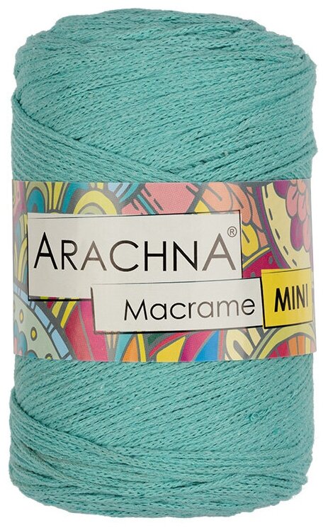ARACHNA Macrame Mini-US15 пряжа 80% хлопок 20% полиэстер 250 г 200 м №19 мятный 1 шт