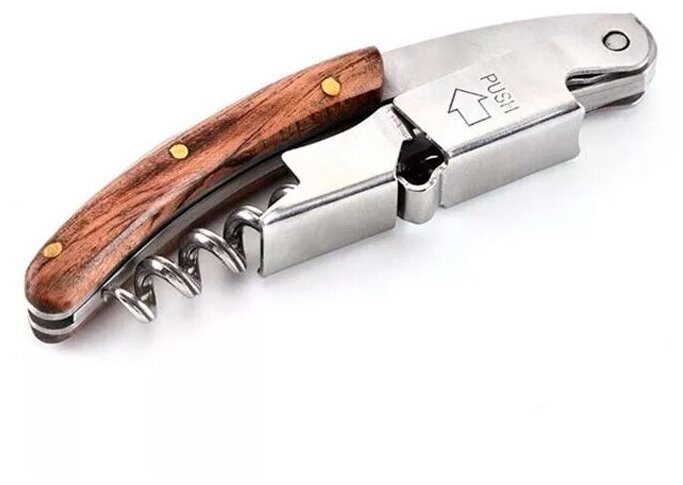 Двухступенчатый штопор Vinoman Wood в чехле